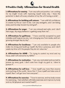 9 Positive Daily Affirmations For Mental Health