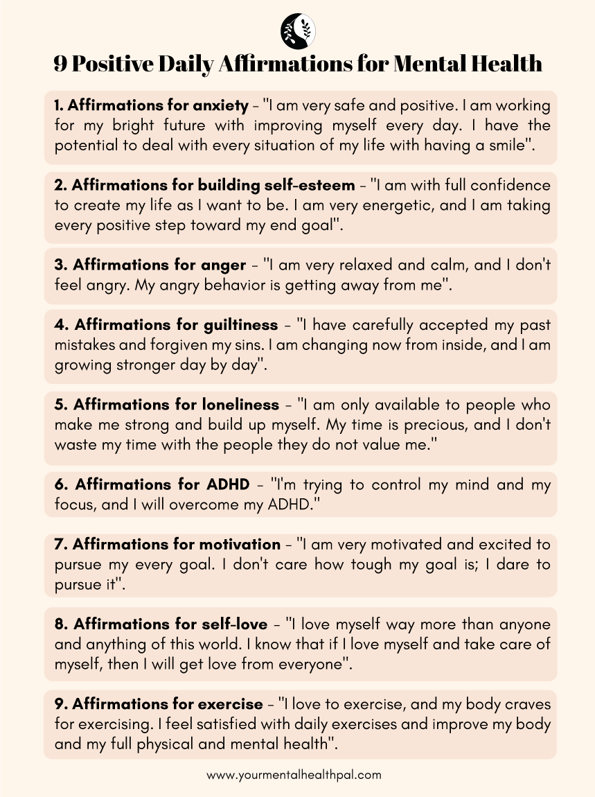 9 Positive Daily Affirmations For Mental Health